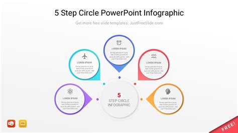 5 Step Circle Powerpoint Infographic Just Free Slide