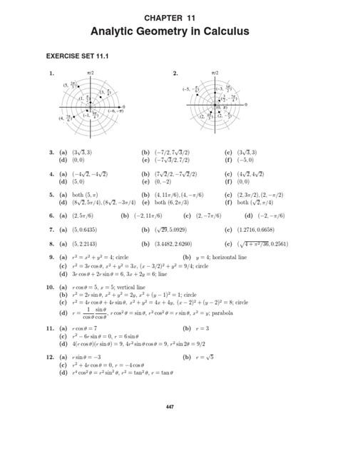 Analytic Geometry Exercises In Calculus Pdf