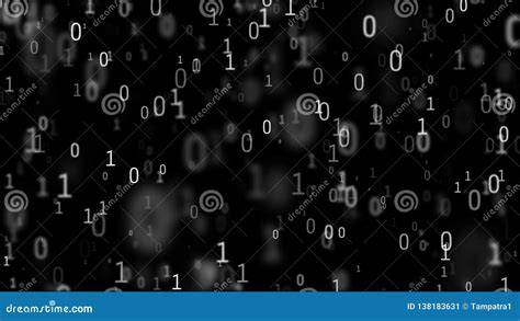 01 Or Binary Numbers On The Computer Screen On Monitor Matrix
