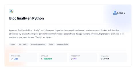 Bloc Finally En Python Labex