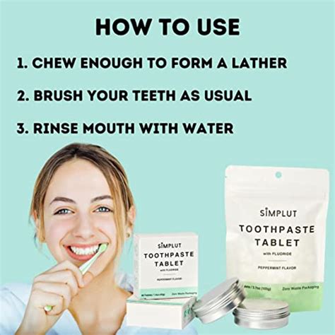 Chewable Toothpaste Tablets With Fluoride 60 Pack Travel Sized Oral