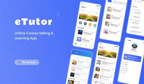 Etutor Online Learning App Figma Mobile Template Ui4free