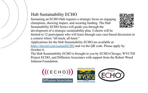 Are You An Echo Hub Interested In Sustainability Echo Chicago Is Partnering With Wvctsi Project