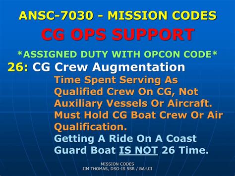 Ppt Ansc 7029 7030 7038 And 7046 Mission Codes Powerpoint