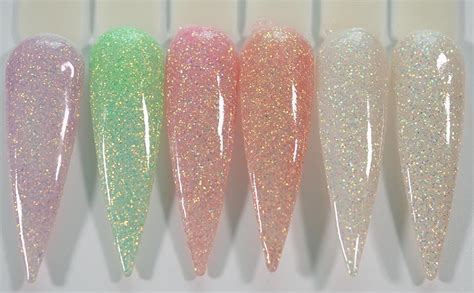 Glow In The Dark Glitter Nail Acrylic Powder 6 Colors Set