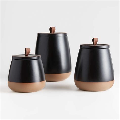 Thero Small Matte Black Ceramic Canister Reviews Crate Barrel Artofit