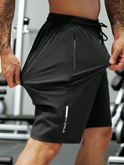 Mens Zipper Pocket Quick Drying Shorts Casual Slightly Stretch