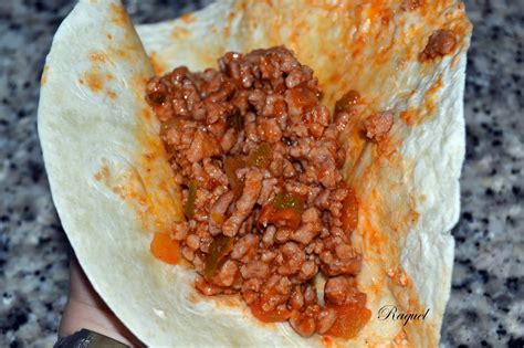 Mi Diversión En La Cocina Burritos Mexicanos Con Carne De Cerdo Y Ternera