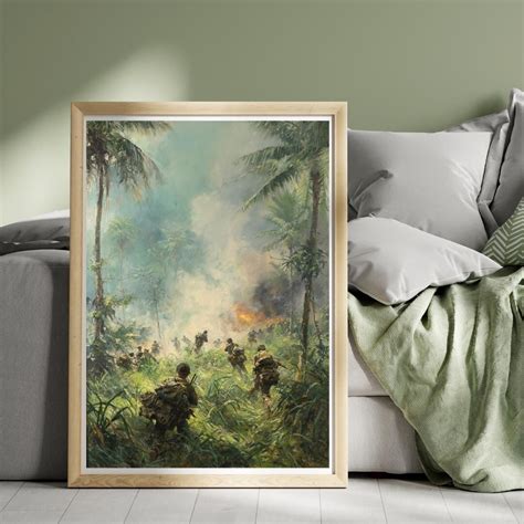 Battle Of Ia Drang 1965 Poster Vietnam War Print Jungle Combat Wall