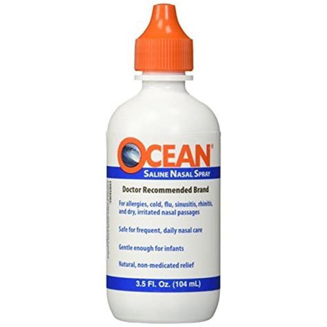 Ocean Saline Nasal Congestion Natural Non Medicated Relief Spray 35 Oz