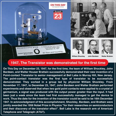 1947 The Transistor Was Demonstrated For The First Time Ronthisday