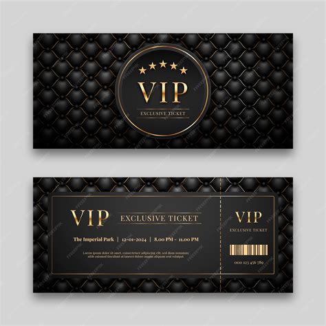 Realistic Vip Ticket Template Premium Vector