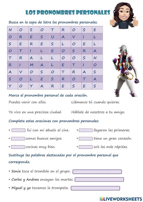 Pronombres Personales Online Practice Artofit