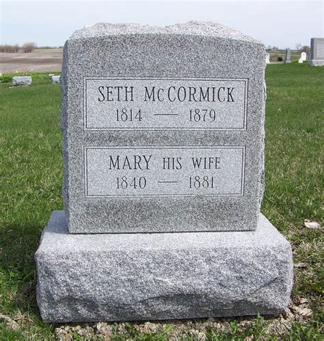 Seth Mccormick 1814 1879 Mémorial Find A Grave