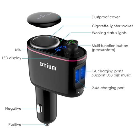 Fm Transmitter Cigarette Lighter Socket Usb Car Charger Three In One Otiumobile Direct