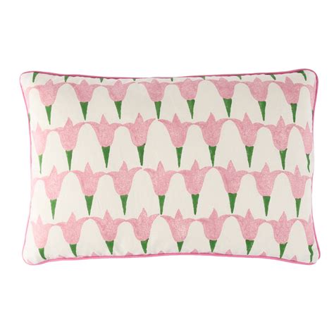 Molly Mahon Cushion Piped Tulip Rose Grass Seed Grass