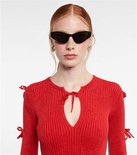 Cat Eye Sunglasses In Black Bottega Veneta Mytheresa
