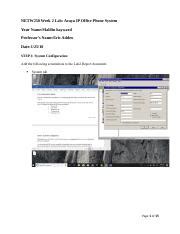 NETW250 W2 Lab Report 1 Docx NETW250 Week 2 Lab Avaya IP Office Phone System Your Name