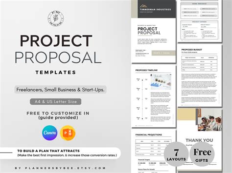 Project Proposal Template Business Plan Graphic By Plannersbybee