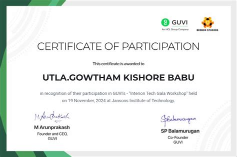 Gowtham Kishore On Linkedin Guvi Guviinteriontechgala2024 Workshop Interiordesign