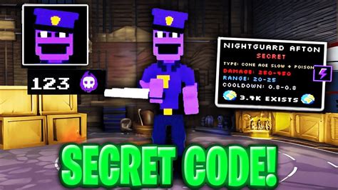 Five Nights Td Nightguard Afton Showcase And Codes Youtube