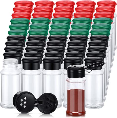 100 Pcs Plastic Spice Bottles Spice Jars Seasoning Jars