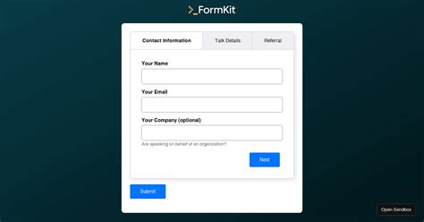 FormKit Multi Step Form Phase Codesandbox