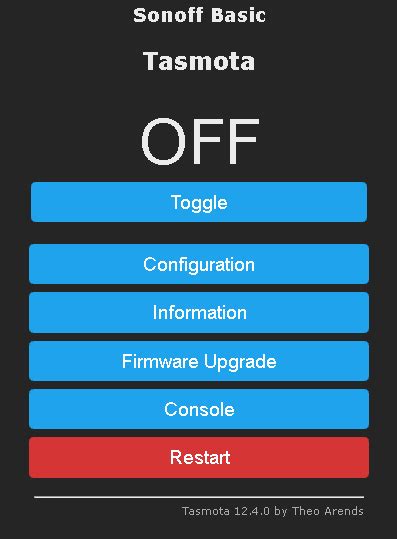 Lmic Tasmota Integration Webui Sonoff Basic