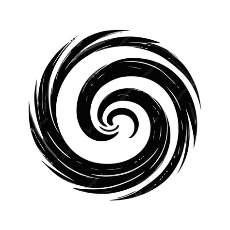 Black Swirl On A White Background Vector A Simplistic Black Icon Of Whirlwind On A White