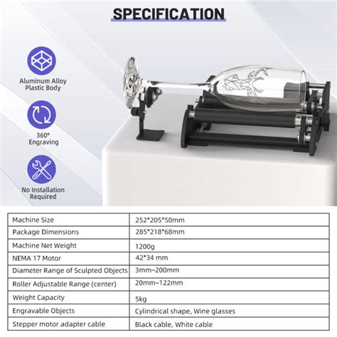 CNC Roller Rotation Axis Rotary Attachment Rotate Engraving Module Stepper Motor Roller Rotate