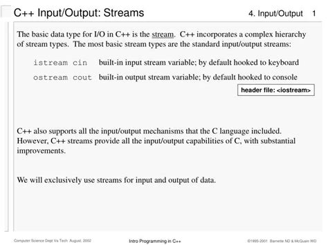 Ppt C Inputoutput Streams Powerpoint Presentation Free Download Id394362
