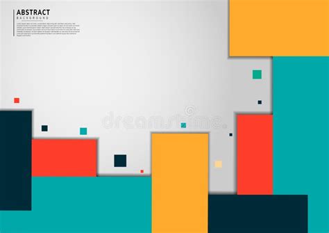 Abstract Background Colorful Geometric Square Overlapping With Paper