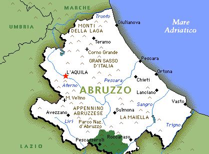 Abruzzo Map Political Regions Italy Map Geographic Region Province City