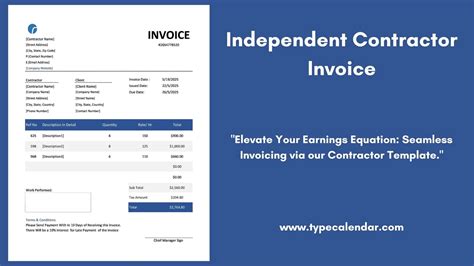 Contractor Invoice Template Excel