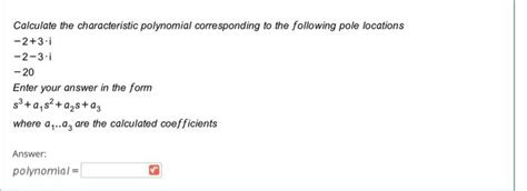 Solved Calculate The Characteristic Polynomial Corresponding Chegg