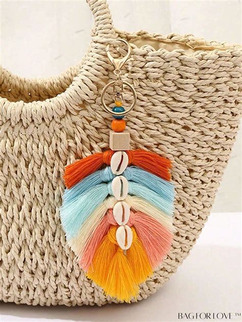 Bagforlove Stylish Bag Charm With Shell And Tassel Decoration 1 Piece