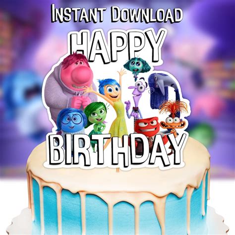 Inside Out Happy Birthday Cake Topper Inside Out Birthday Party Cake