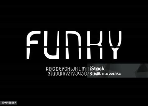 장난기 넘치는 글꼴 즐거운 펑키 알파벳 만화 문자와 숫자 벡터 일러스트 레이 션 10eps 개념에 대한 스톡 벡터 아트 및 기타