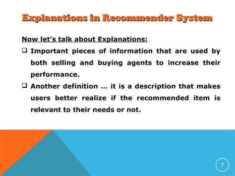 Visualization Of Explanations In Recommender Systems Ppt