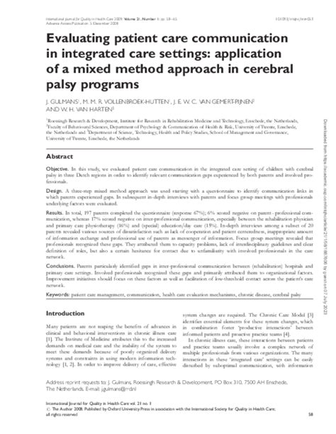 pdf evaluating patient care communication in integrated care settings