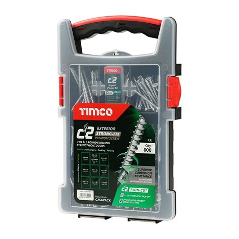 Timco C2 Exterior Strong Fix Screws Mix Grab Pack Tray Of 600 Only