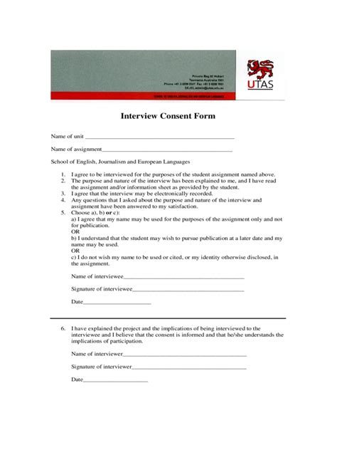 Interview Consent Form 2 Free Templates In Pdf Word Excel Download