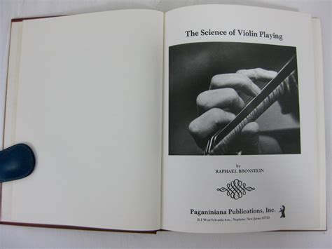 The Science Of Violin Playing Raphael Bronstein 1st Edition