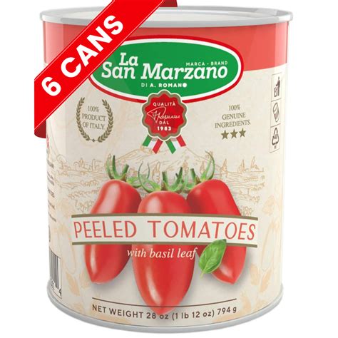 La San Marzano Italian Whole Peeled Tomatoes In Puree With Basil 6 X