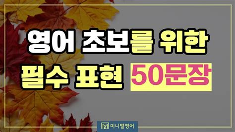 영어초보 분들은 꼭 보세요 3초 안에 바로 나오는 가장 쉬운 영어회화 Youtube