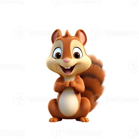 3d Realistic Cute Squirrel 24693802 Png