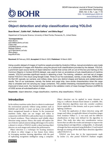Pdf Object Detection And Ship Classification Using Yolov5