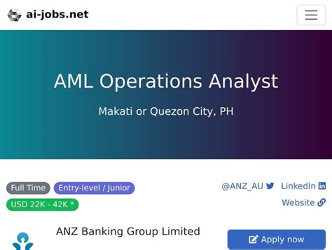 Hiring Aml Operations Analyst In Makati Or Quezon City Ph Raimljobs
