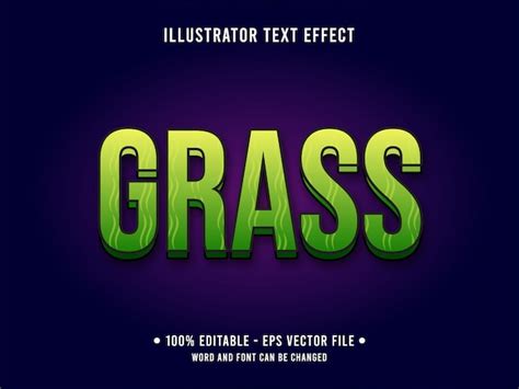 Premium Vector Grass Editable Text Effect