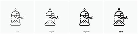 Robot Icon Thin Light Regular And Bold Style Design Isolated On White Background